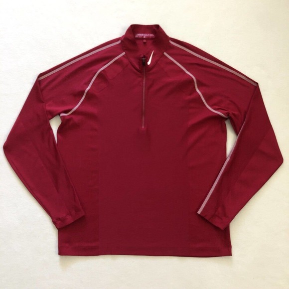 Nike | Shirts | Nike Golf Men Maroon 4 Zip Dri Fit Body Mapping Long ...